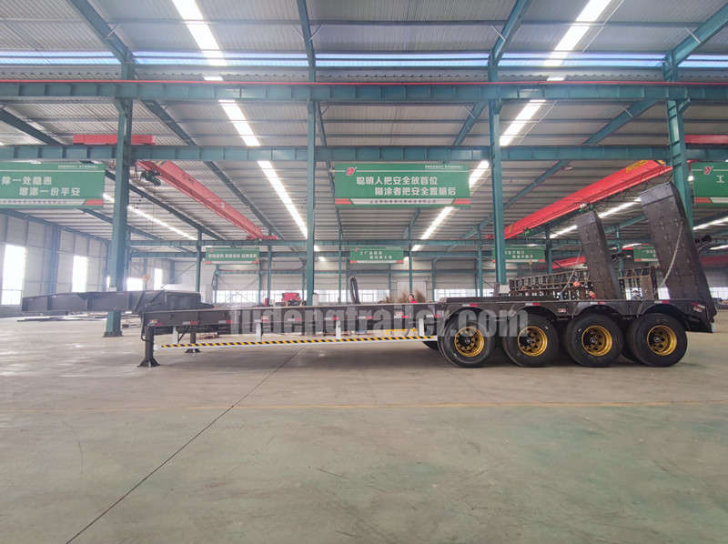 80 100T Lowboy Low Loader Trailer For Sale- Fudeng Automobile